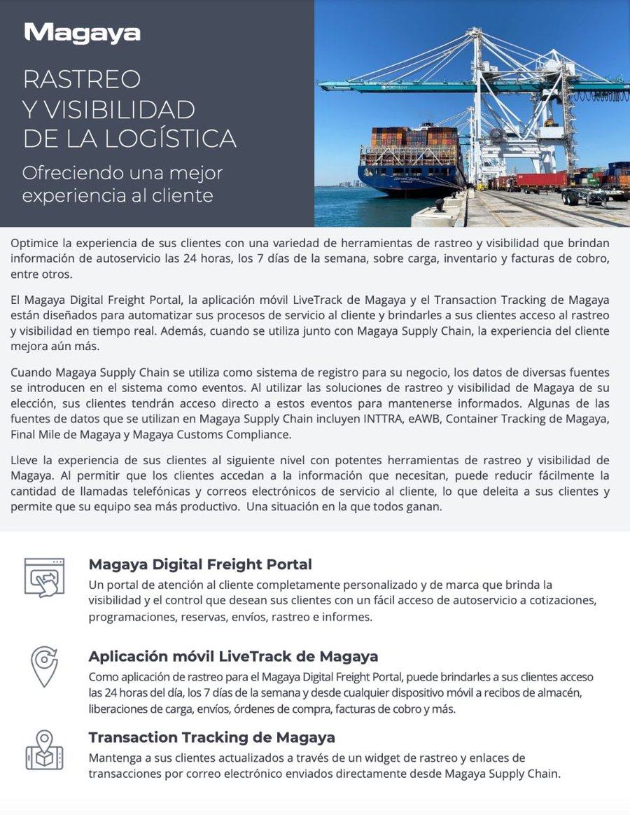 Logistics Tracking & Visibility Hoja de Soluciones