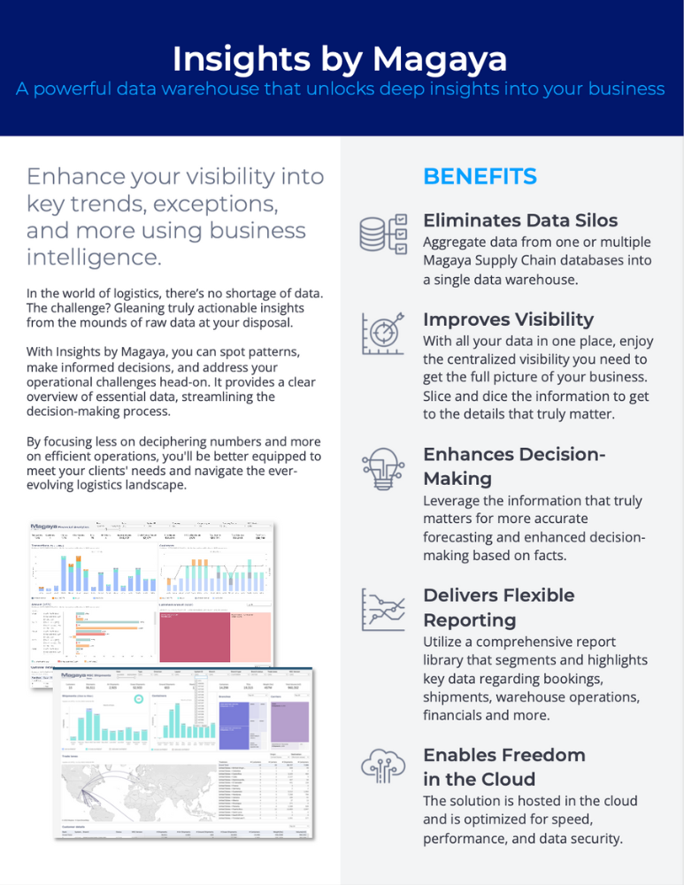 Insights by Magaya Data Sheet